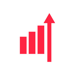 Rapidly increasing bar graph icon or increase Vector Image