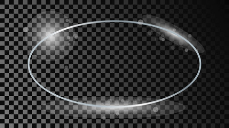 Silver glowing oval shape frame Royalty Free Vector Image