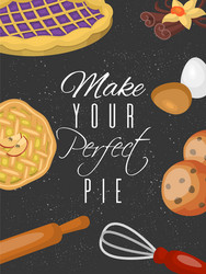 Baking training school poster Royalty Free Vector Image