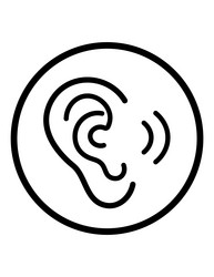 Ear flat icon isolated on white background Vector Image