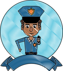 Police and blank ribbon banner Royalty Free Vector Image