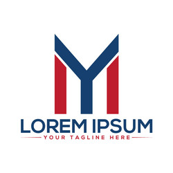 Creative ym letter logo design Royalty Free Vector Image