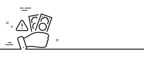 Fraud line icon money bribe crime sign Royalty Free Vector
