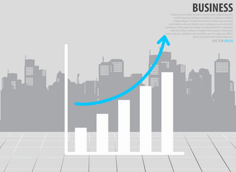 Growth chart with building background Royalty Free Vector