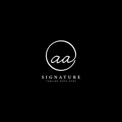 Aa a initial handwritten signature letter logo Vector Image