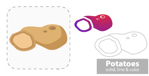 Potato Potatoes Outline Vector Images (over 7,200)