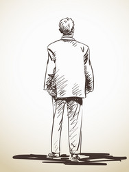 Man Standing Back Vector Images (over 3,900)