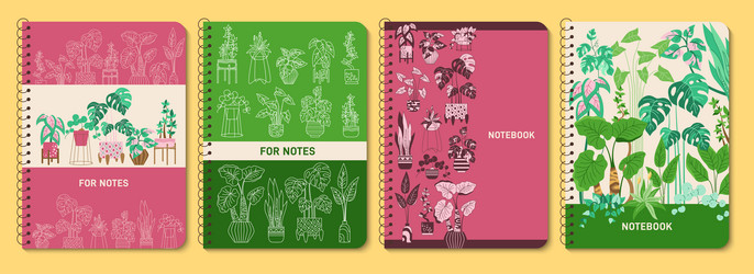 Abstract fish trendy notebook cover set exotic Vector Image