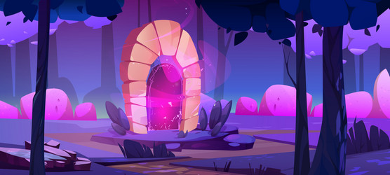 Magic wizard laboratory room background at night Vector Image