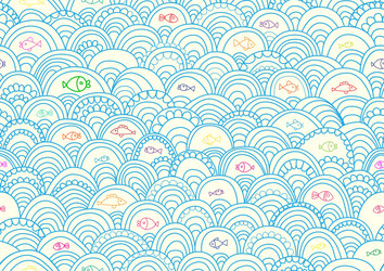 Seamless fish background Royalty Free Vector Image