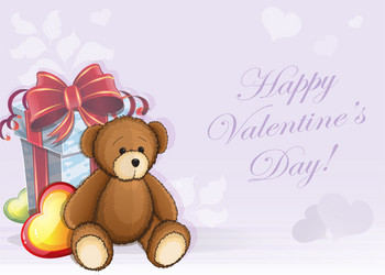 Greeting card with cute baby teddy Royalty Free Vector Image