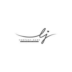 Initial letter lj logo - handwritten signature Vector Image