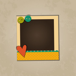 Family photo on wall in wooden frame cartoon Vector Image