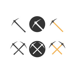 Crossed pickaxe icon element design template Vector Image