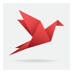 Red origami bird Royalty Free Vector Image - VectorStock
