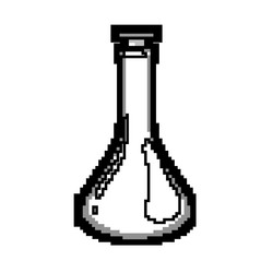Chemistry laboratory glassware game pixel art Vector Image