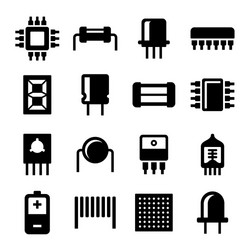 Big set of isometric electronic components Vector Image