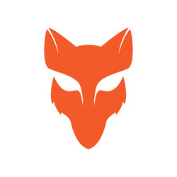 Orange fox face icon logo Royalty Free Vector Image
