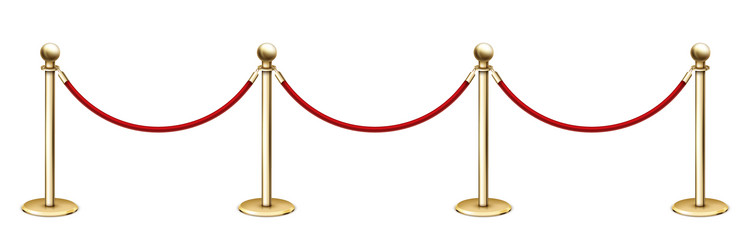 Realistic rope barriers vip event luxury Vector Image
