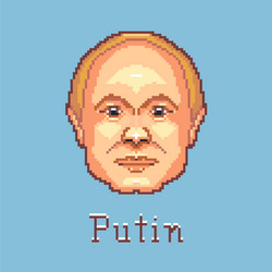 Pixel art portrait russian american Royalty Free Vector