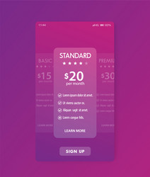 Banner for tariffs with price template Royalty Free Vector