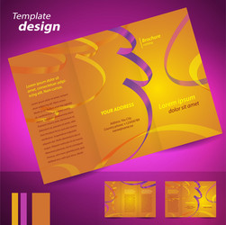 Ribbon brochure design template Royalty Free Vector Image