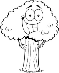 Cartoon smiling tree Royalty Free Vector Image