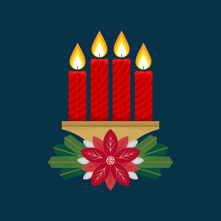 Holiday advent candles Royalty Free Vector Image