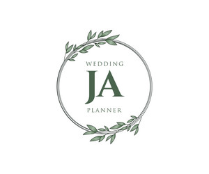 Ja initials letter wedding monogram logos Vector Image