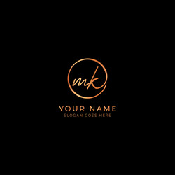 M k mk initial letter handwritten signature logo Vector Image