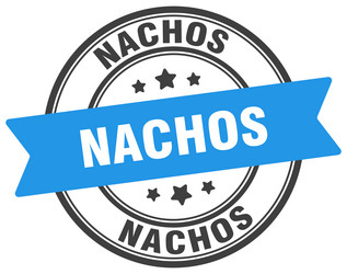 Nachos stamp label on transparent Royalty Free Vector Image