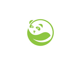 Minimal leaf panda logo Royalty Free Vector Image