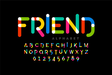 Preschool kids style colorful font alphabet Vector Image