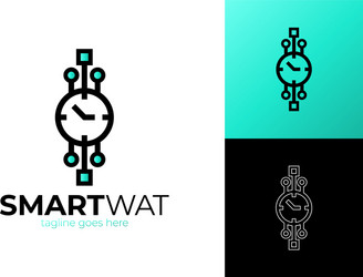 Smart watch logo watch application logo Royalty Free Vector