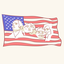 Founding Fathers American Flag Doodle Royalty Free Vector