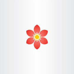 Abstract red flower icon logo Royalty Free Vector Image