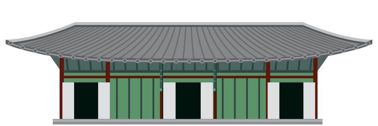 Ancient traditional korean building Royalty Free Vector