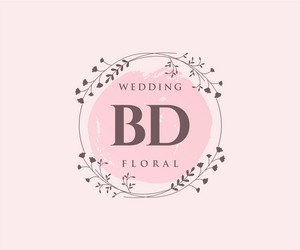 Bd initials letter wedding monogram logos Vector Image