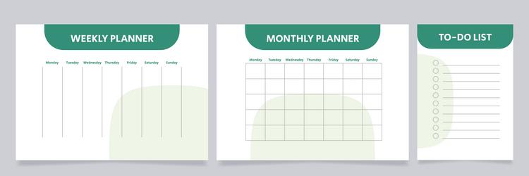 Life planner worksheet design template set Vector Image