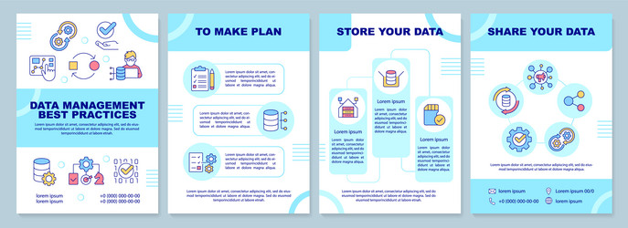 Data governance best practices blue brochure Vector Image