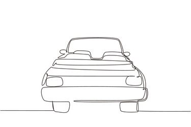 Retro car in continuous line art drawing style Vector Image