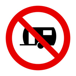 Trailer and road sign Royalty Free Vector Image