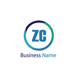 Initial letter zc logo template design Royalty Free Vector