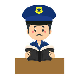 Police read a book Royalty Free Vector Image - VectorStock