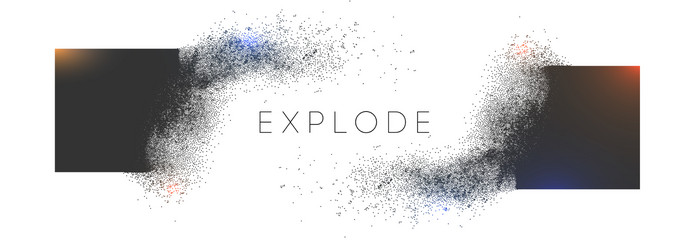 Square explosion with abstract burst Royalty Free Vector