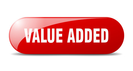 Value added sign rounded red sticker Royalty Free Vector