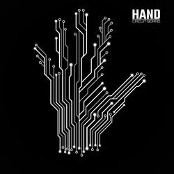 Abstract hand of circuit board technology concept Vector Image