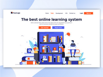 Online library web template design Royalty Free Vector Image