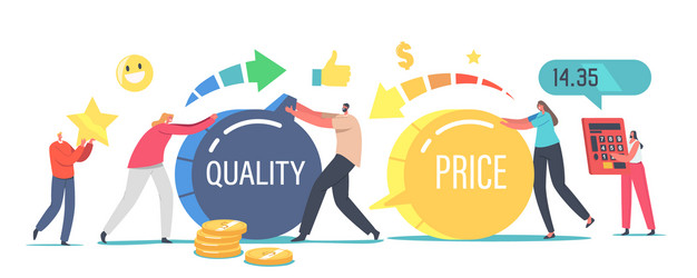 Quality level improvement cost and worth balance Vector Image
