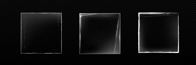 Realistic set of distressed edge vinyl covers Vector Image